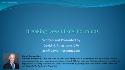 Breaking Down Excel Formulas | AU & NZ CPD by learnformula